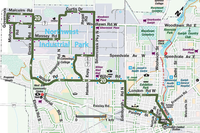 Guelph Transit Route 20 Northwest Industrial - City of Guelph