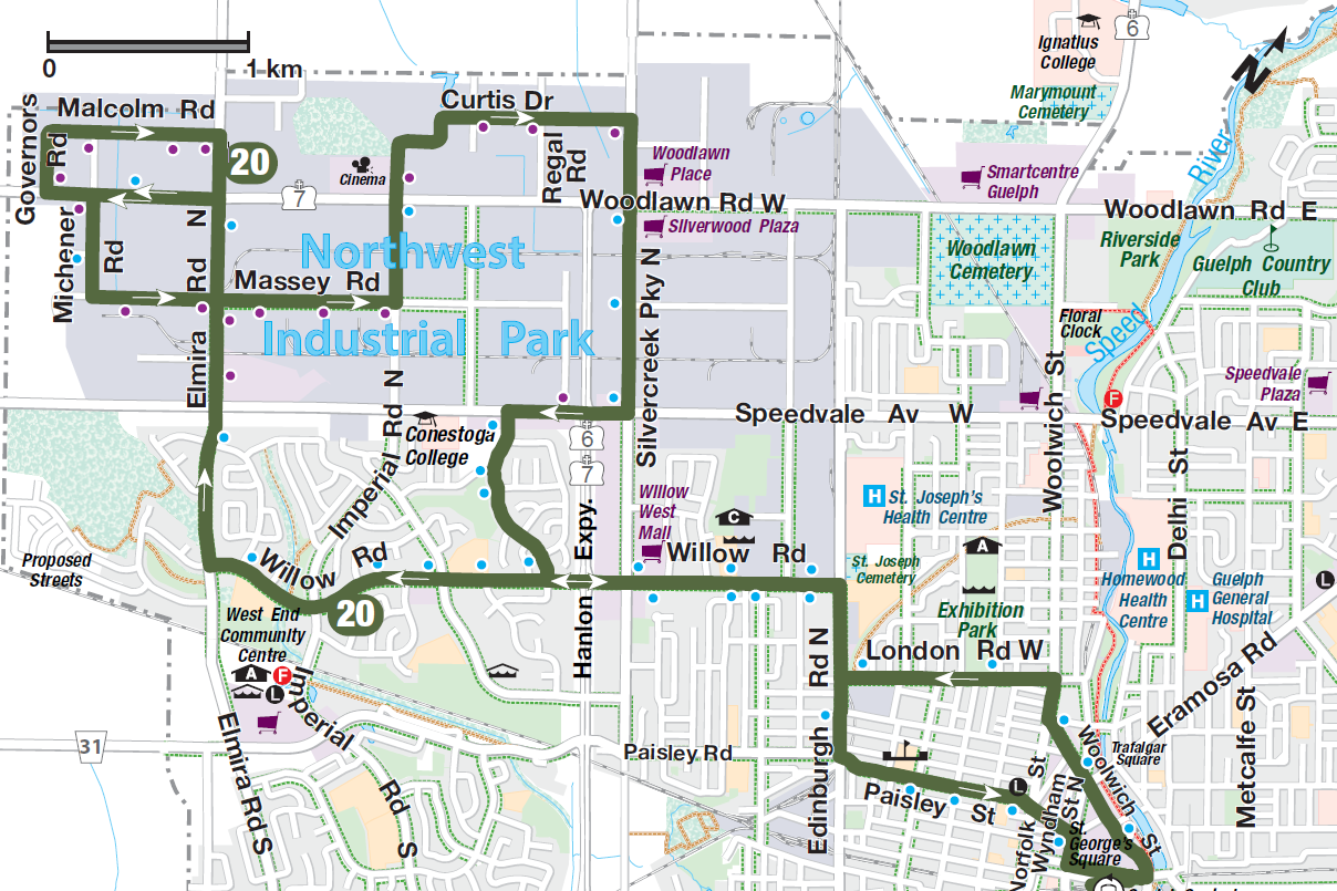 Guelph Transit Route 20 Northwest Industrial - City of Guelph